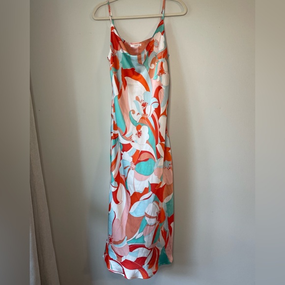 Timing | Dresses | Timing Silk Like Spaghetti Strap Dress Midi | Poshmark